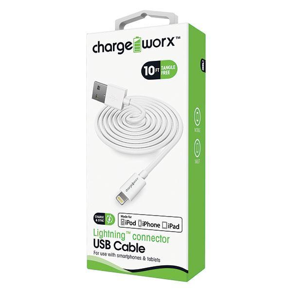 Chargeworx Cable Lightning Blanco 10Ft - Farmacias Arrocha